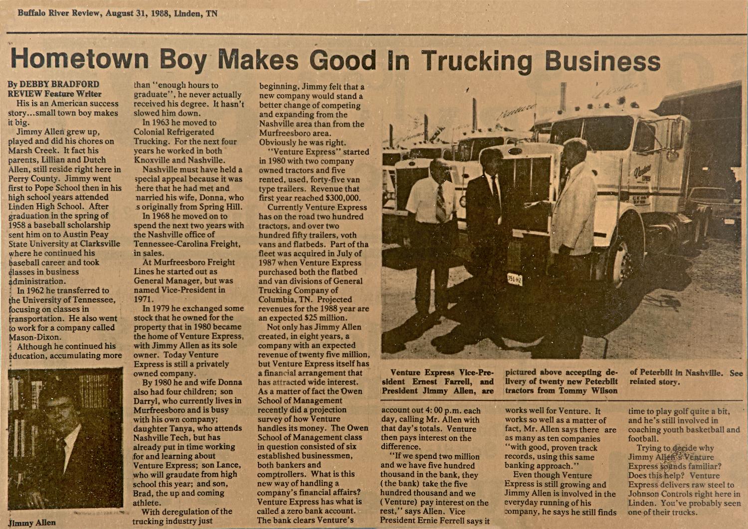 Our History | Venture Express